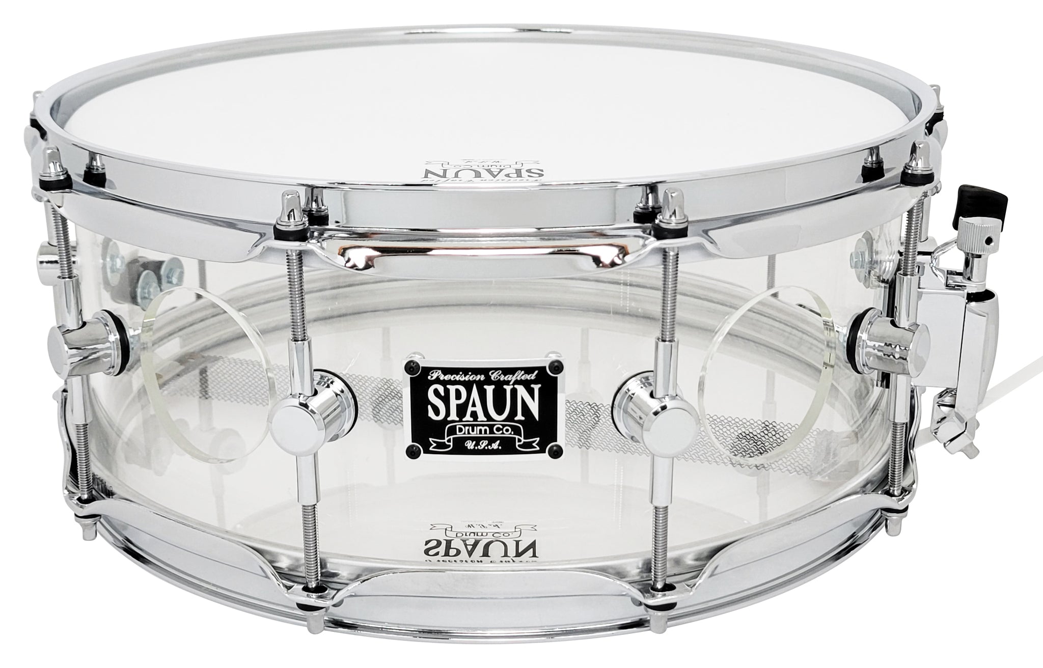 Vented Acrylic Snare Drum 5.5x14- Clear | Spaun Drums – SPAUN