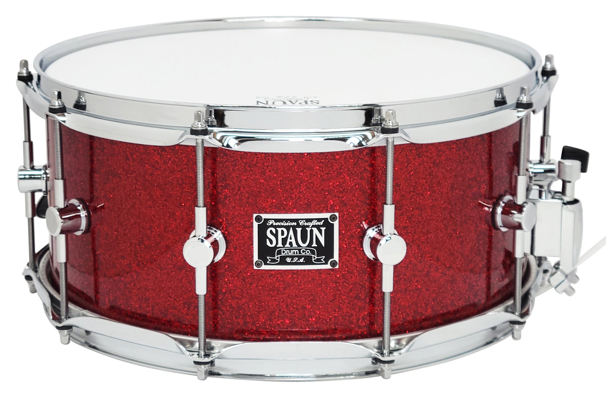 Maple 6.5x14 Snare Drum-Red Glass | Spaun Drums – SPAUN