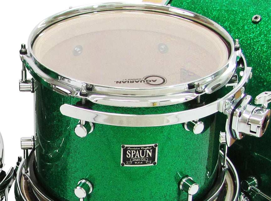Vintage Maple 6pc Drum Kit-Green Sparkle | Spaun Drums – SPAUN